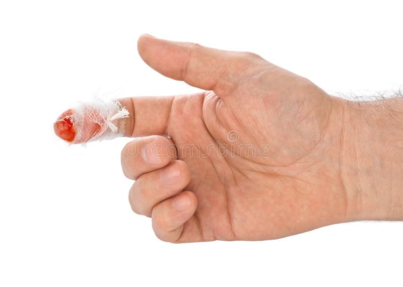Hand with Blood and Bandage Stock Photo - Image of palm, injured: 65741438