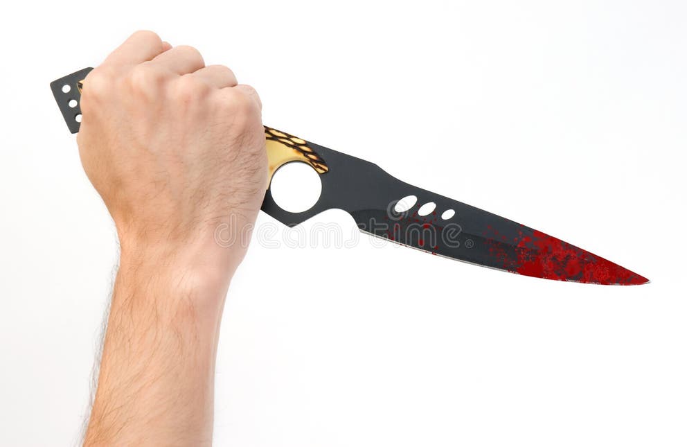 Hand with blood dagger stock photo. Image of steel, isolated - 10577704