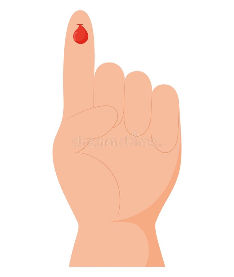 Hand with a blood drop stock vector. Illustration of donor - 269355553