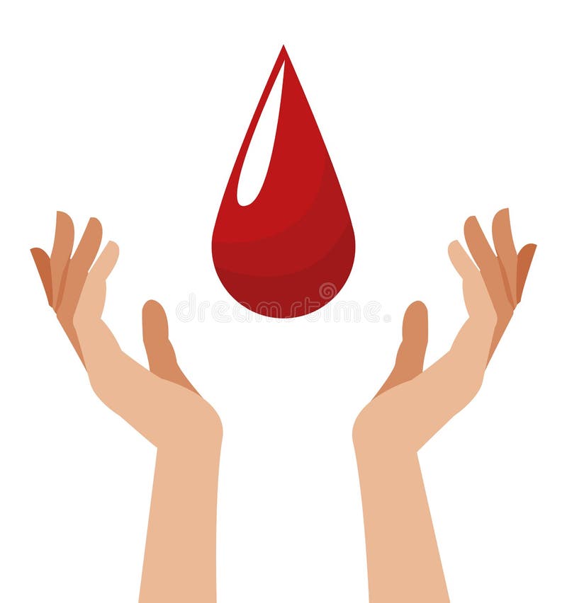 Hand with blood drop image stock illustration. Illustration of ...