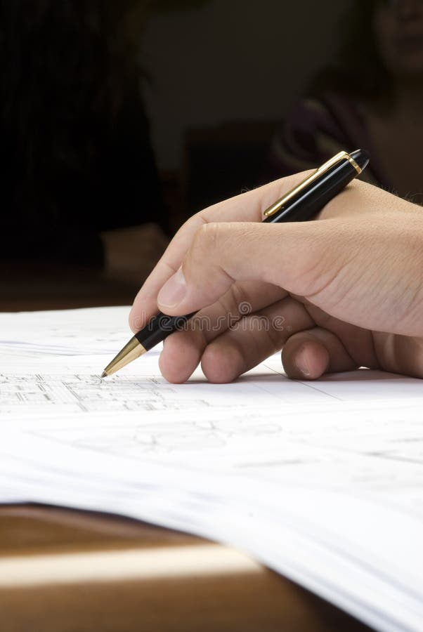 Hand and blueprint stock image. Image of hand, blue, office - 2371819