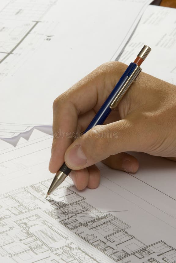 Hand and blueprint stock image. Image of diagram, print - 2371863