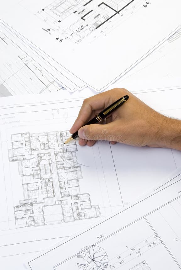 Hand and blueprint stock photo. Image of draft, home, labor - 2961332