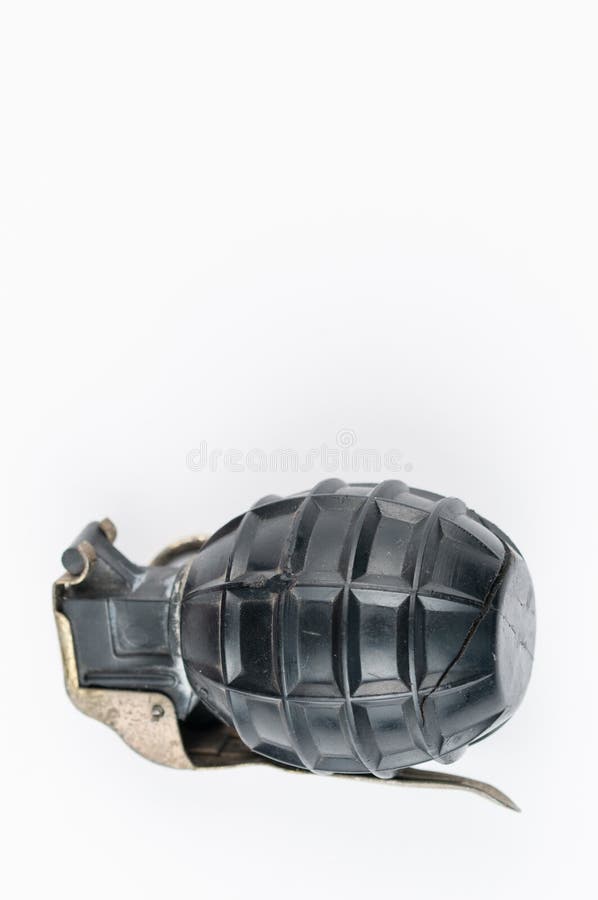 Gun and Bomb on White Background.Pistol Isolated Stock Photo - Image of ...