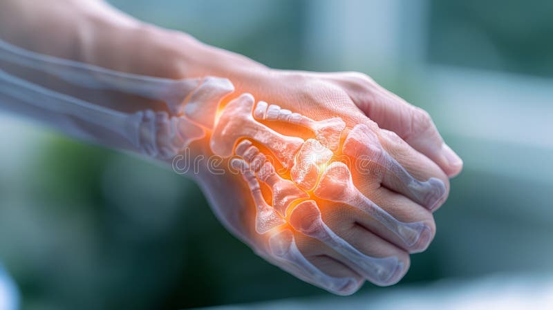 Hand Bones and Joints X-ray Illustration Stock Illustration ...