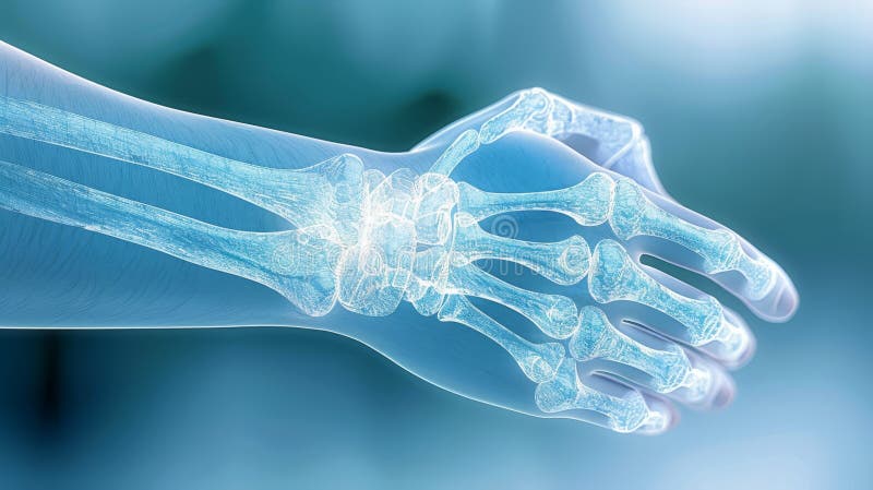 Hand Bones and Wrist X-ray Illustration Stock Illustration ...