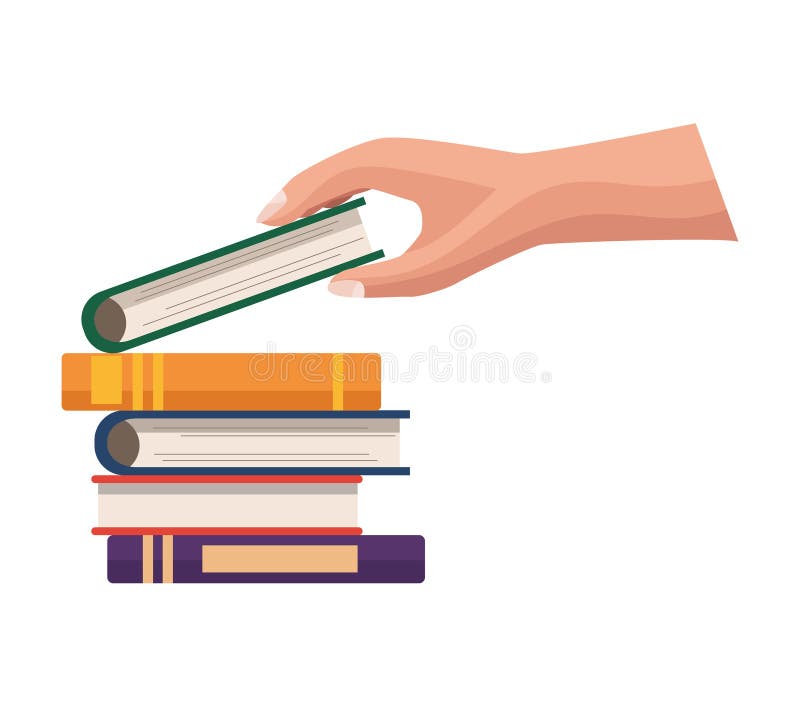 Hand with books library stock vector. Illustration of education - 269547710