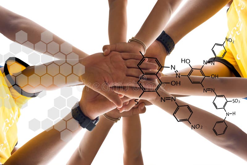 Hand Boom of Team Work from Bottom View Stock Image - Image of unity ...
