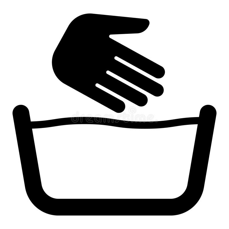Hand with Bowled Water Basin Solid Icon, Laundry Service Concept ...