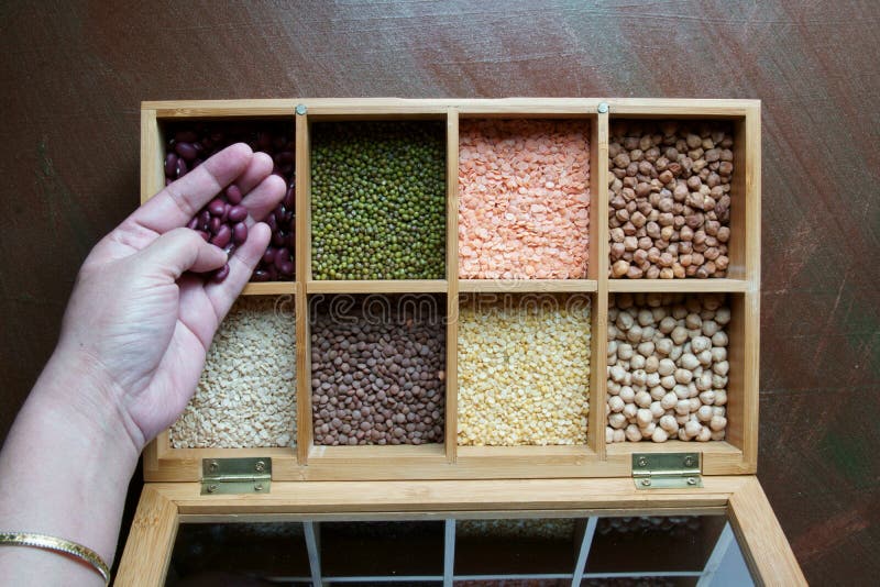 A Box of Different Kinds of Lentils Stock Photo - Image of cuisine ...