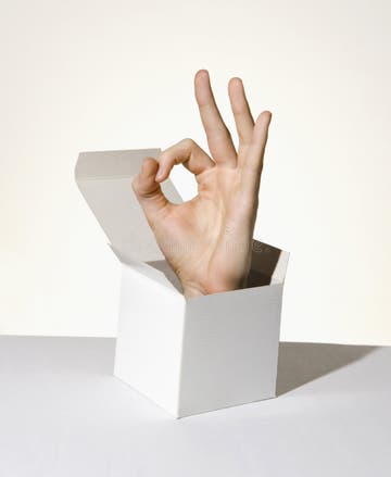 Hand in Box Showing Aok Sign Stock Image - Image of encouragement, hand ...