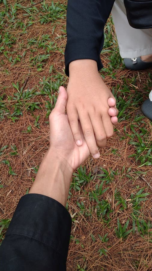 Hand in Hand with Boyfriend Stock Photo - Image of tree, plant: 261723292