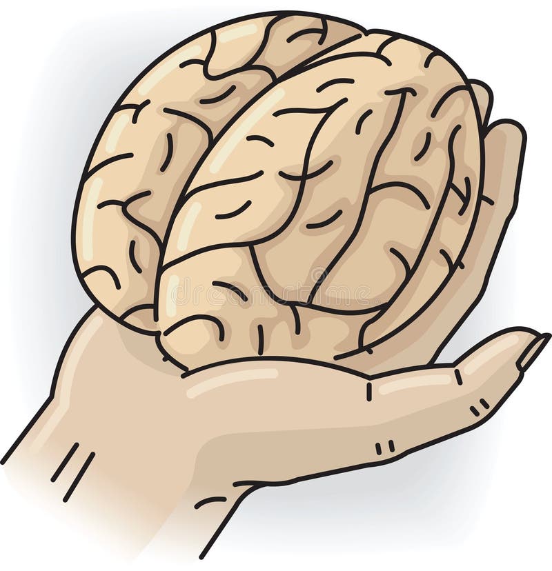 Hand with brain stock vector. Illustration of brain, biology - 22319020
