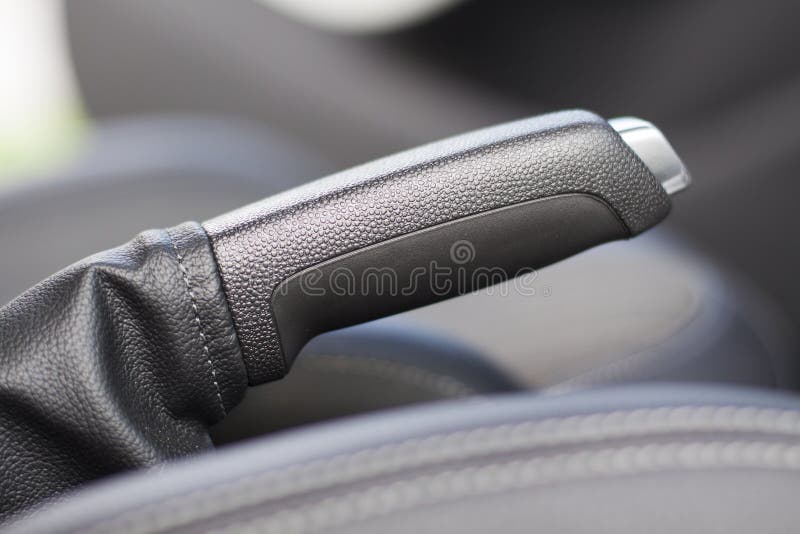 Hand brake stock photo. Image of interior, leather, chrome - 31148576