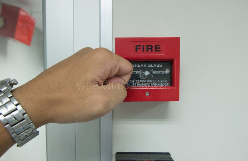 Hand Brake the Fire Alarm for at the Wall. Stock Image - Image of ...