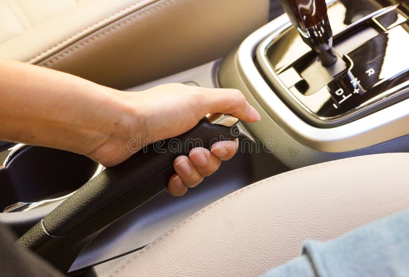 Hand brake lever stock image. Image of safety, auto - 111981295