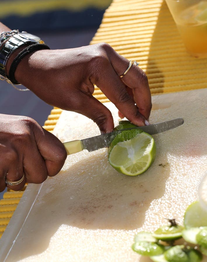 Hand of Brazilian Girl while Cutting Lime Stock Photo - Image of girl ...