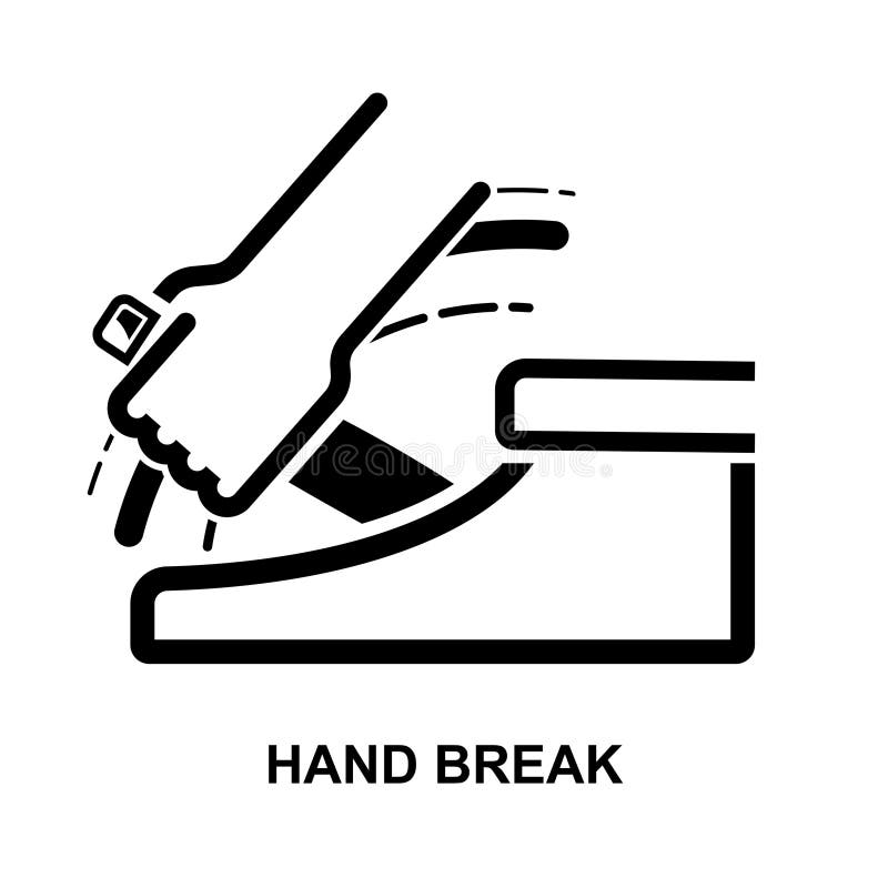 Hand Break Icon Isolated on White Background Stock Vector ...
