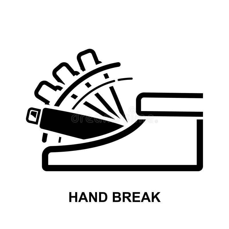 Hand Break Icon Isolated on White Background Vector Stock Vector ...