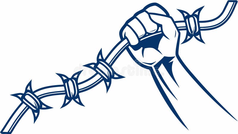 Hand Breaking Barbed Wire, Freedom and Liberation Concept Vector ...