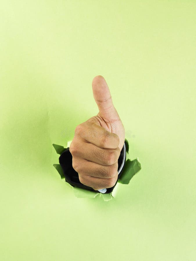 Hand Breaking through Paper Stock Photo - Image of quality, thumbs: 8672194