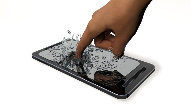 The hand breaks phone stock illustration. Illustration of electronics ...