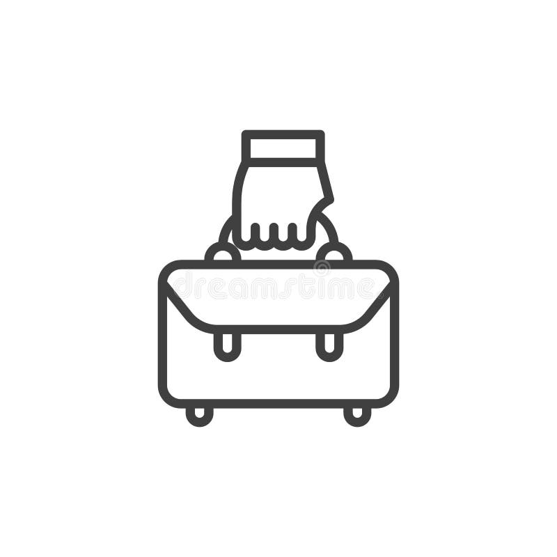 Briefcase Line Icon Portfolio Outline And Solid Vector Sign Stock