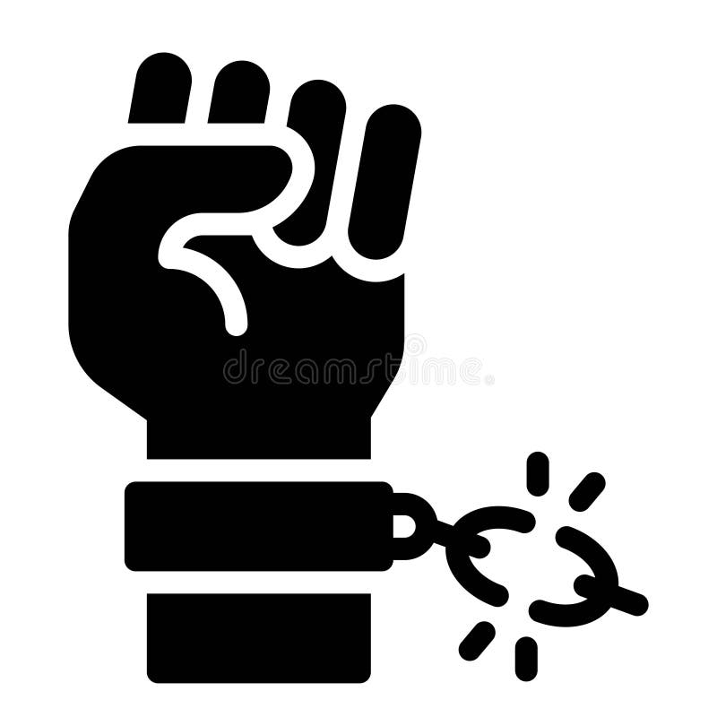 Hand with Broken Chain Icon, Protest Related Vector Stock Vector ...