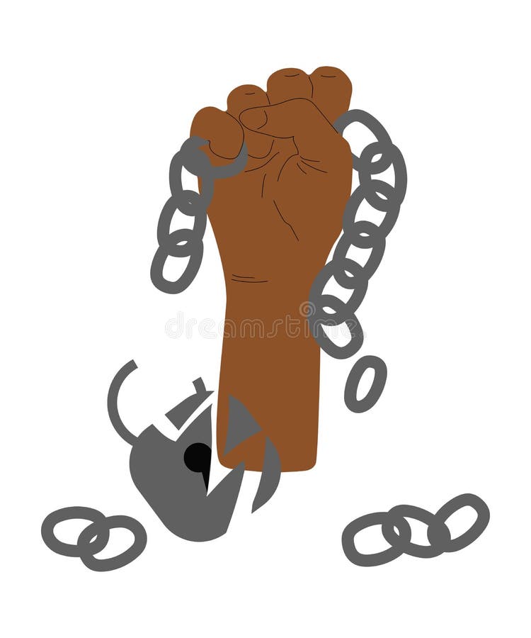 Hand Broken Chain and Lock Vector Illustration Stock Vector ...