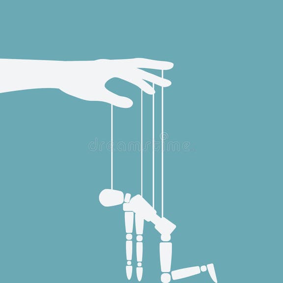 Hand with broken puppet stock vector. Illustration of marionette ...