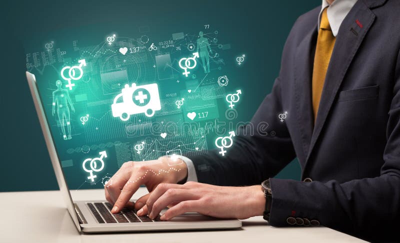 Hand Browsing on the Internet for Medical Issues Stock Image - Image of ...