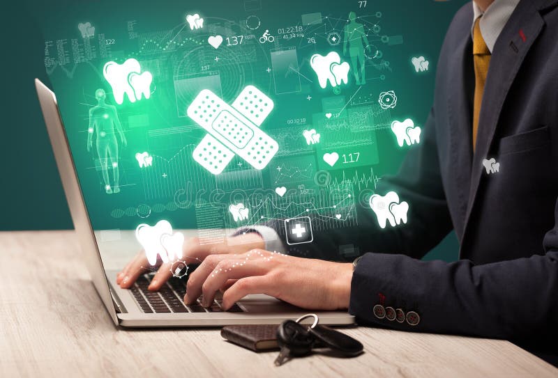 Hand Browsing on the Internet for Medical Issues Stock Photo - Image of ...