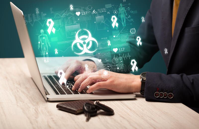 Hand Browsing on the Internet for Medical Issues Stock Photo - Image of ...