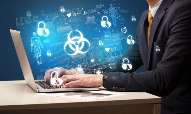 Hand Browsing on the Internet for Medical Issues Stock Illustration ...