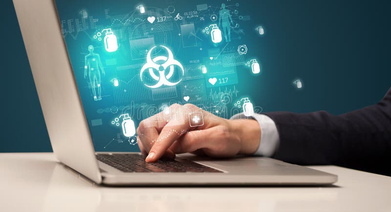 Hand Browsing on the Internet for Medical Issues Stock Image - Image of ...