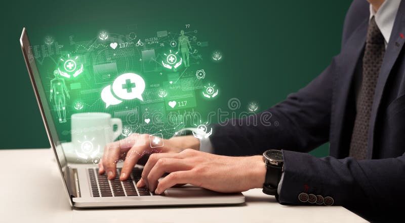 Hand Browsing on the Internet for Medical Issues Stock Image - Image of ...