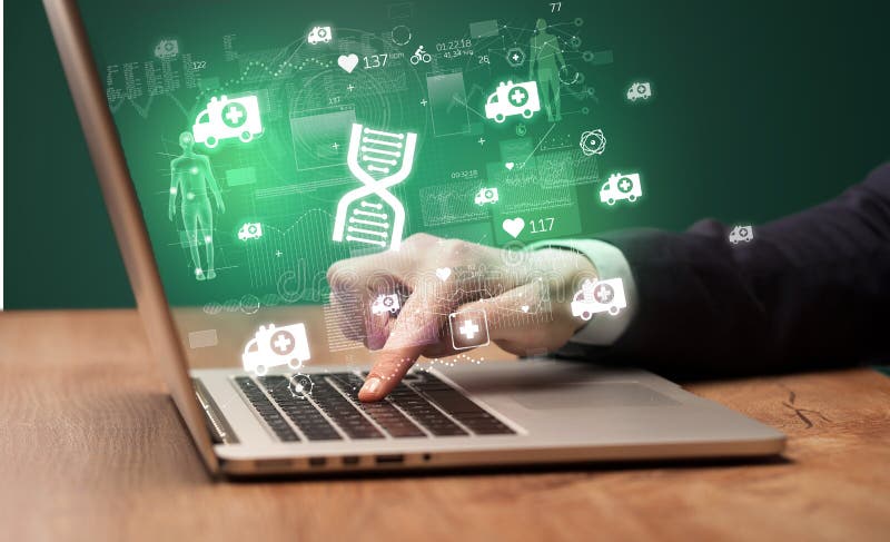 Hand Browsing on the Internet for Medical Issues Stock Photo - Image of ...