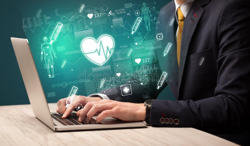 Hand Browsing on the Internet for Medical Issues Stock Photo - Image of ...