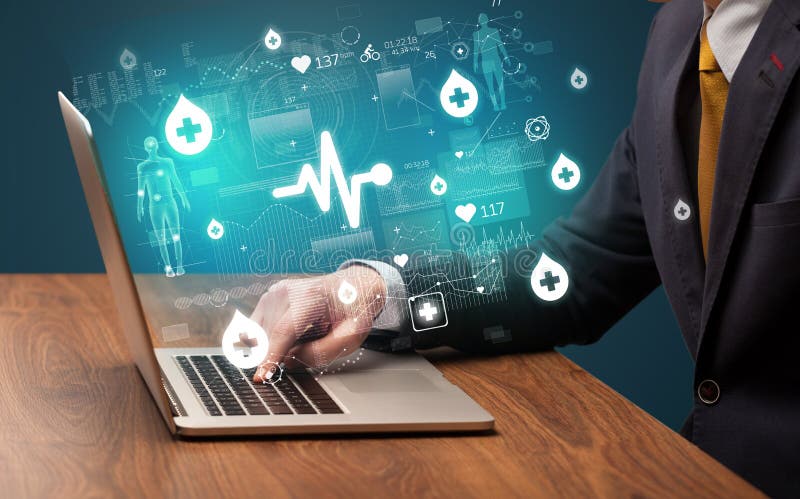 Hand Browsing on the Internet for Medical Issues Stock Photo - Image of ...