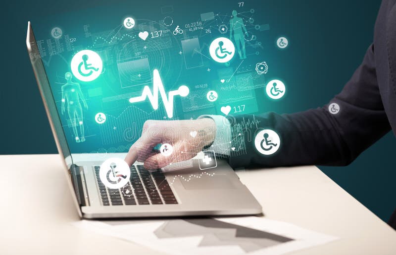 Hand Browsing on the Internet for Medical Issues Stock Image - Image of ...