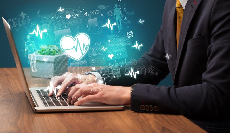 Hand Browsing on the Internet for Medical Issues Stock Image - Image of ...