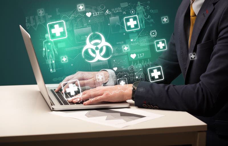 Hand Browsing on the Internet for Medical Issues Stock Image - Image of ...