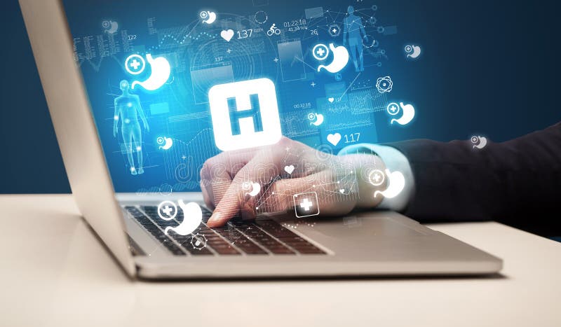 Hand Browsing on the Internet for Medical Issues Stock Image - Image of ...