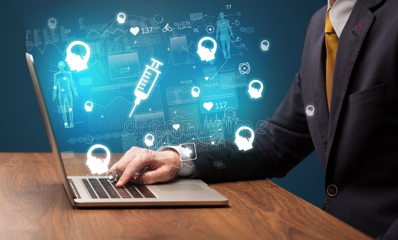 Hand Browsing on the Internet for Medical Issues Stock Image - Image of ...