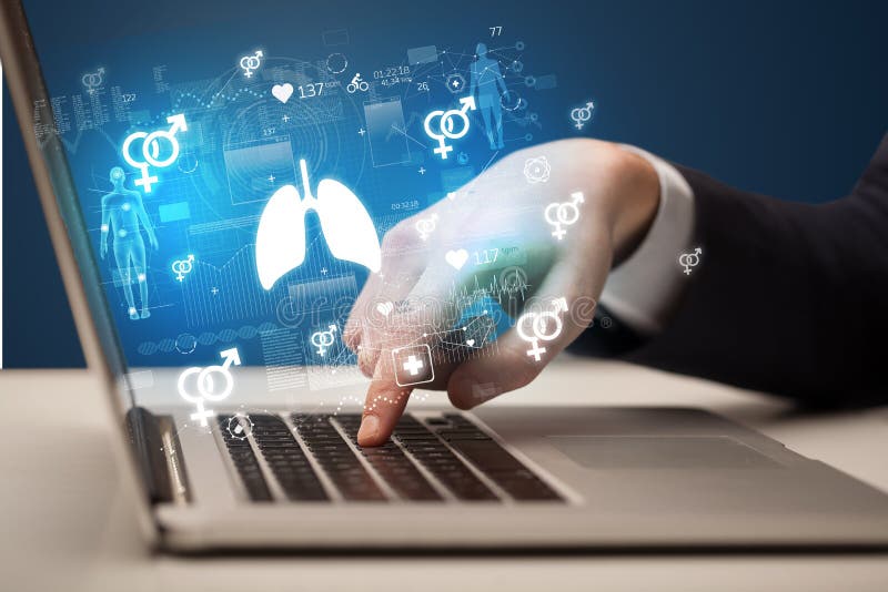 Hand Browsing on the Internet for Medical Issues Stock Photo - Image of ...