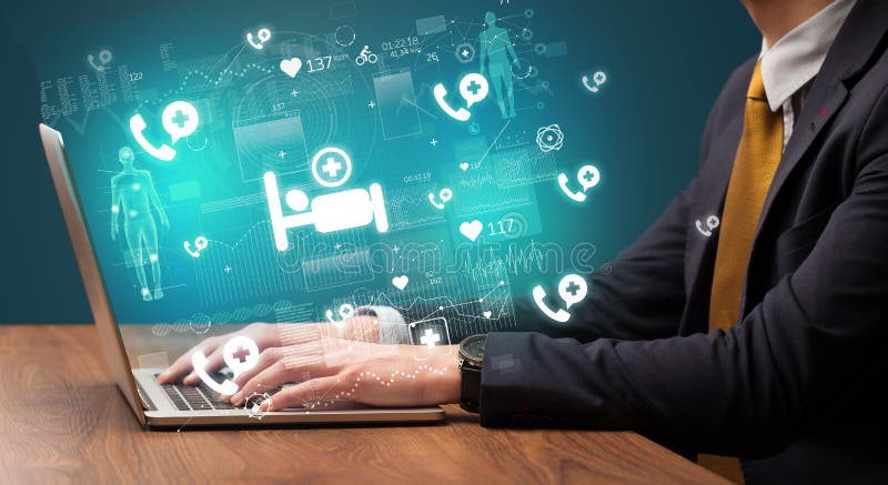 Hand Browsing on the Internet for Medical Issues Stock Image - Image of ...