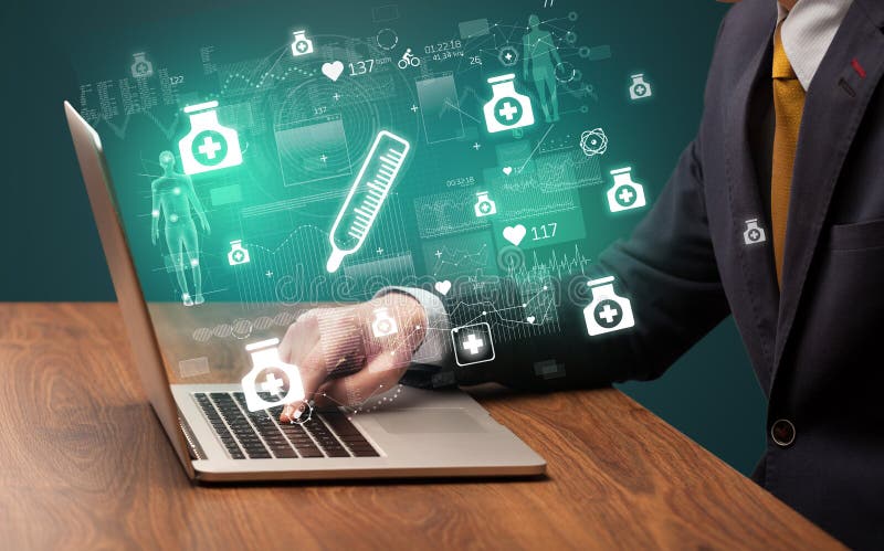 Hand Browsing on the Internet for Medical Issues Stock Image - Image of ...