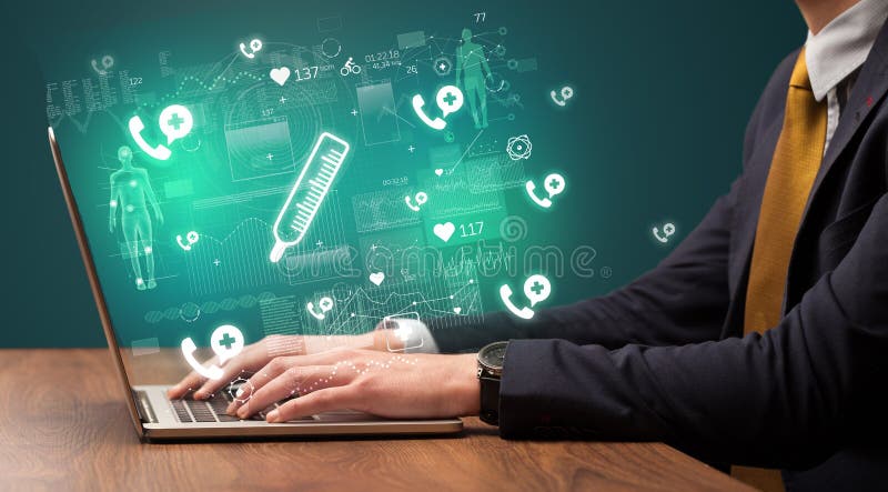 Hand Browsing on the Internet for Medical Issues Stock Image - Image of ...