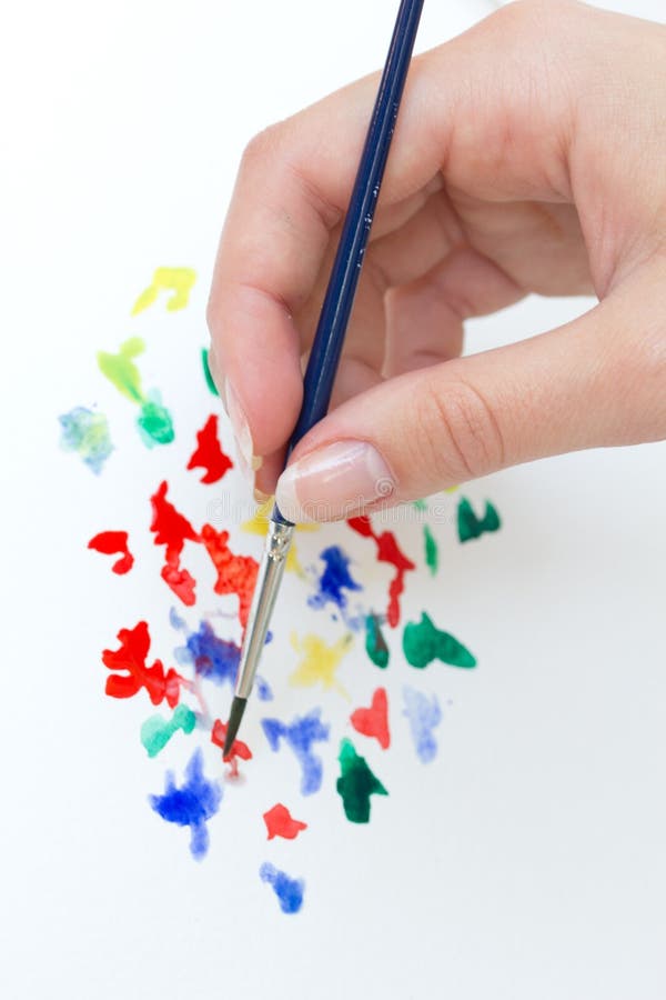 Hand with brush stock photo. Image of stain, watercolor - 25212776