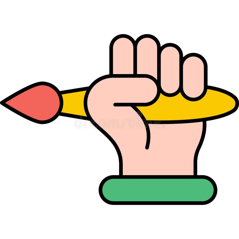 Hand Brush Which Can Easily Edit or Modify Stock Vector - Illustration ...